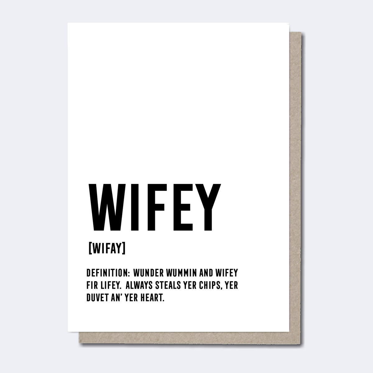 'WIFEY DEFINITION' CARD – Gie it Laldy | Scottish Gifts